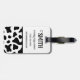 Black & White Cow Print, Color Block Kid's Initial Luggage Tag | Zazzle