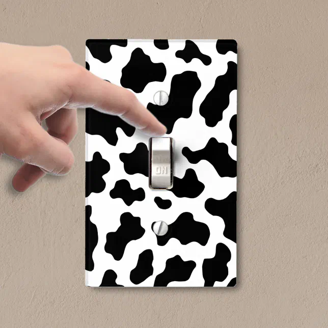 Black & White Cow Print Cowgirl Light Switch Cover | Zazzle