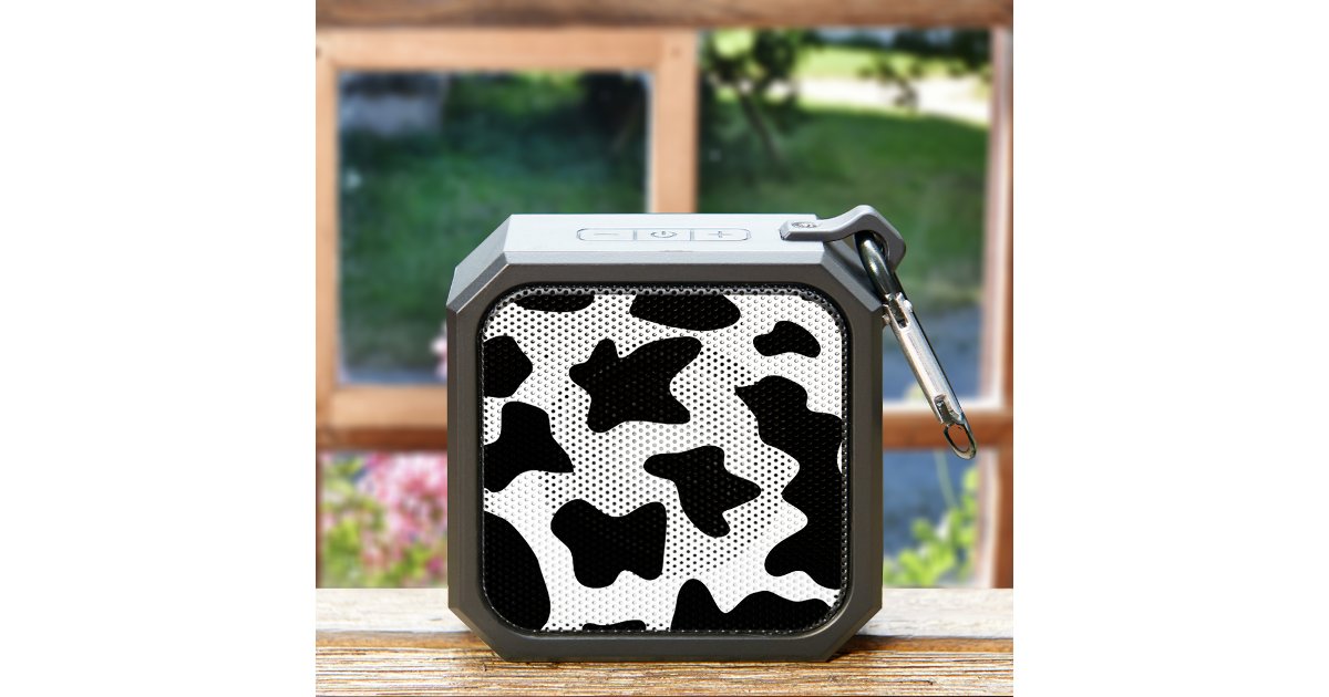 Black & White Cow Print Portable Bluetooth Speaker | Zazzle