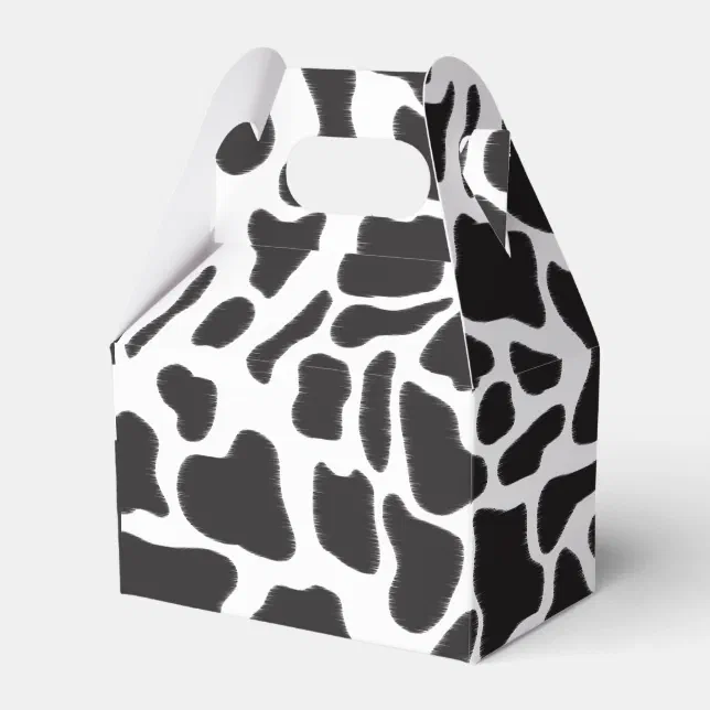 Black & White Cow Spot Animal Pattern Favor Boxes | Zazzle