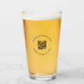Black & White Custom Business Company QR Code Scan Glass | Zazzle