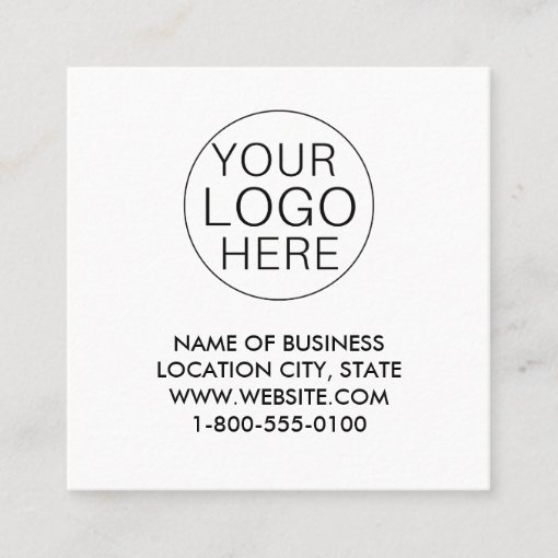 Black White Custom Logo and QR Code Square Business Card | Zazzle