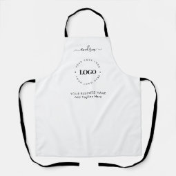 Black White Custom Logo Business Professional Apro Apron | Zazzle