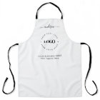 Black White Custom Logo Business Professional Apro Apron | Zazzle