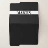 Black & White Custom Name Stripe File Folder | Zazzle