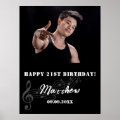 Black white custom photo music birthday welcome poster | Zazzle