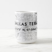Black & White Dallas Texas Map Custom Coordinates Coffee Mug | Zazzle