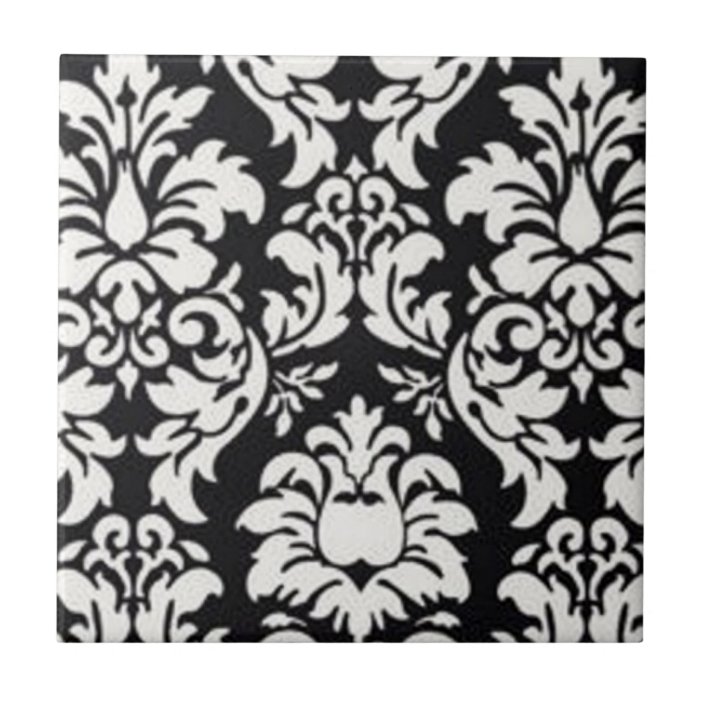 Black/White Damask Tile | Zazzle.com
