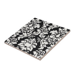 Black/White Damask Tile | Zazzle