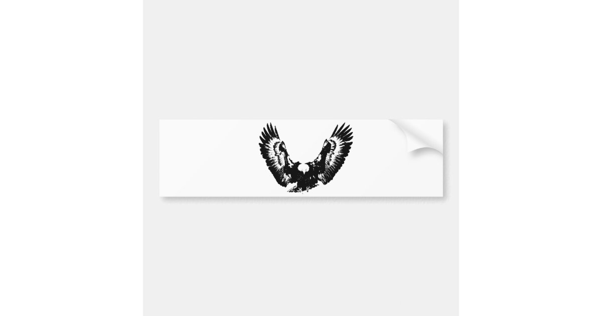 Black & White Eagle Bumper Sticker | Zazzle
