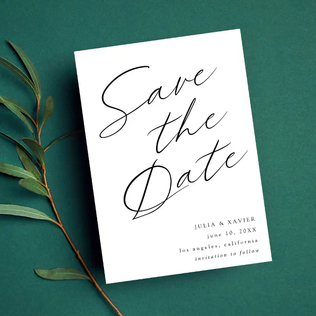 Black & White Elegant Save The Date V4 | Zazzle