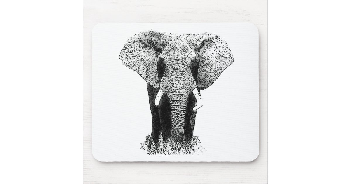 Black & White Elephant Mouse Pad | Zazzle