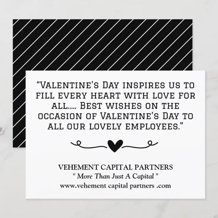 Black & White Employees Office Valentines Day Card | Zazzle