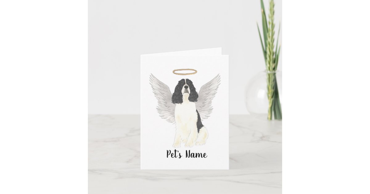 Black & White English Springer Spaniel Sympathy Card | Zazzle