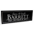 Black/White Engraved Family Name Sign | Zazzle