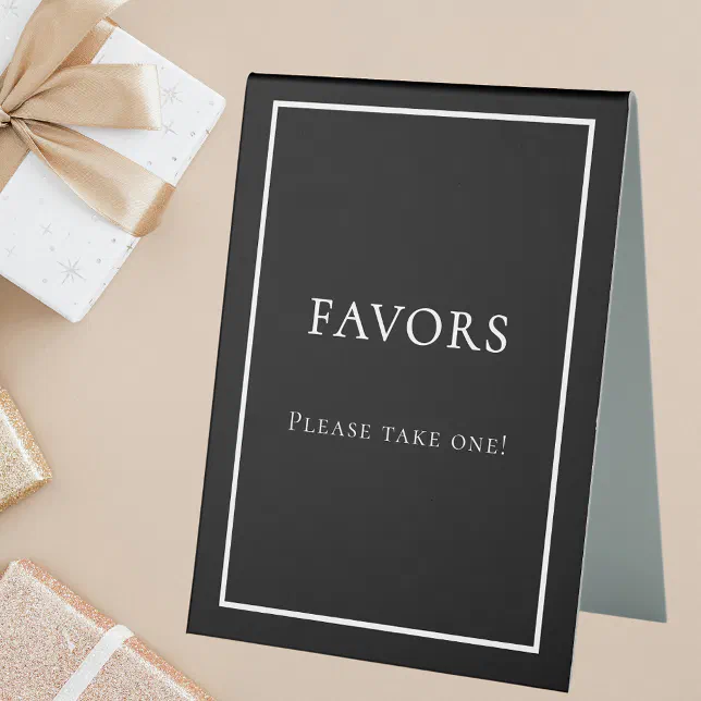 Black white favor sign | Zazzle