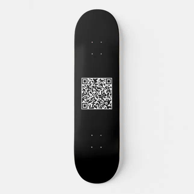 Black & White Funny Cool Your Custom QR Code Pro Skateboard | Zazzle