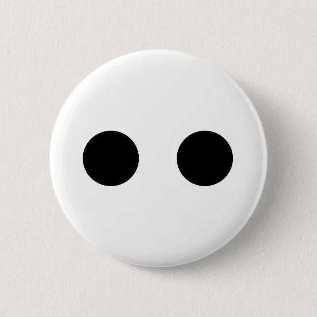 Black White Funny Cute Face Eyes Stylish Trendy Button | Zazzle
