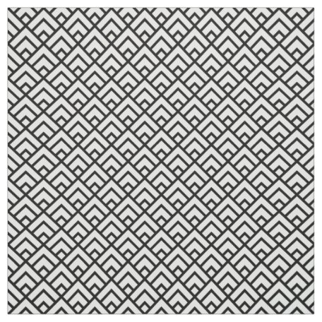 Geometric Modern Black and White Mosaic Pattern Fabric | Zazzle.com