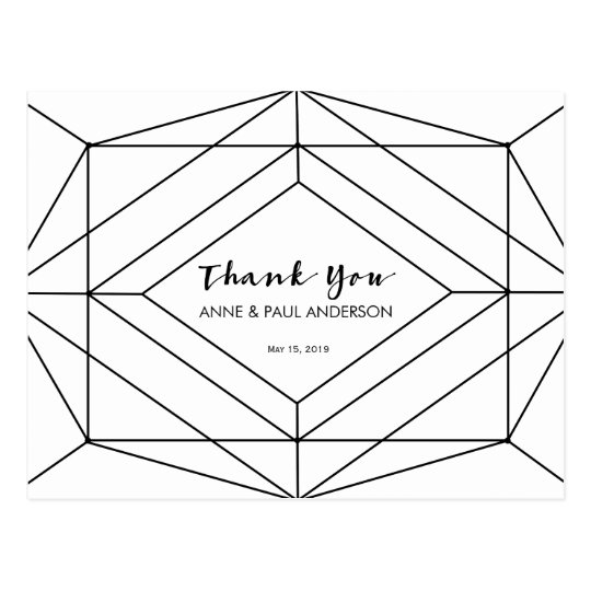 Black & white geometric Thank You Card | Zazzle.com