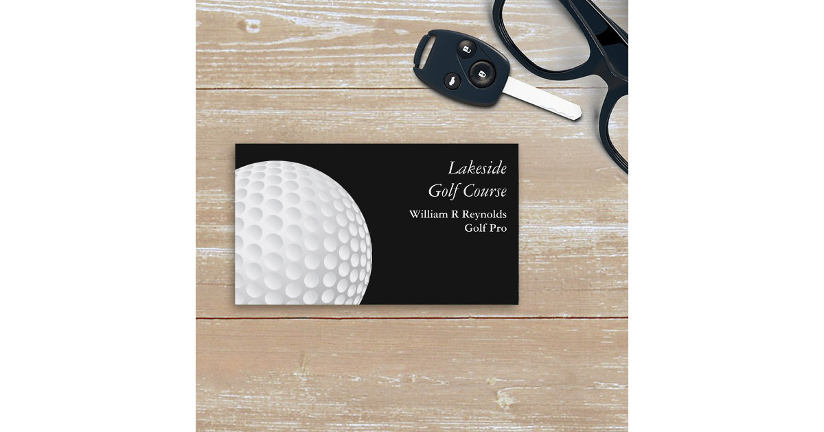 Black White Golf Pro Business Card | Zazzle