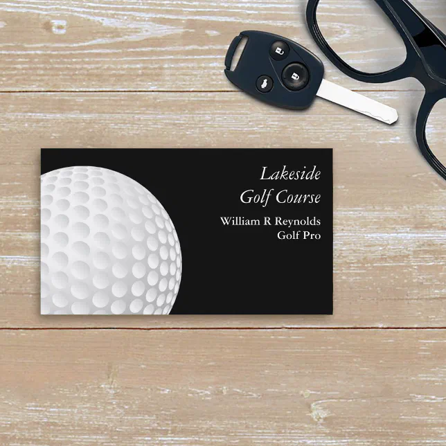 Black White Golf Pro Business Card | Zazzle