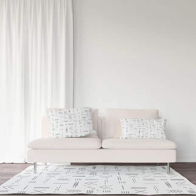 Black White Gorgeous Modern Geometric Pattern Rug | Zazzle