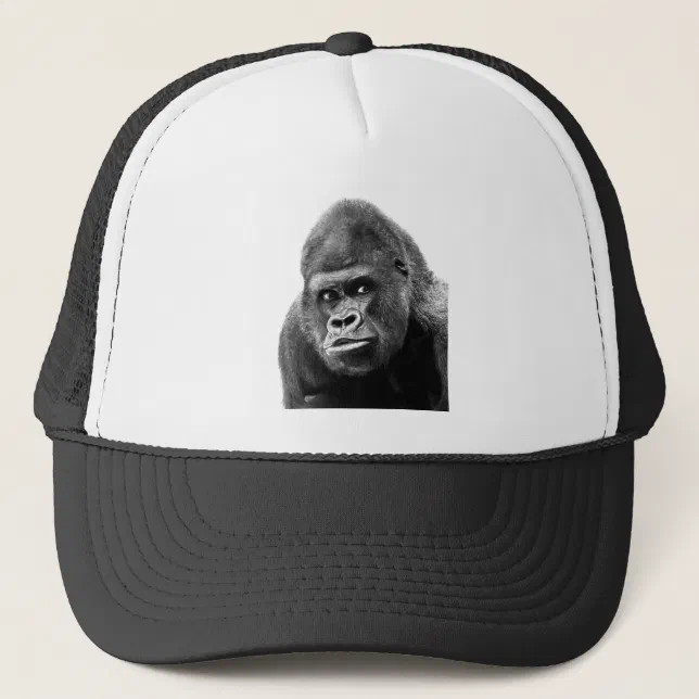 Black White Gorilla Trucker Hat | Zazzle