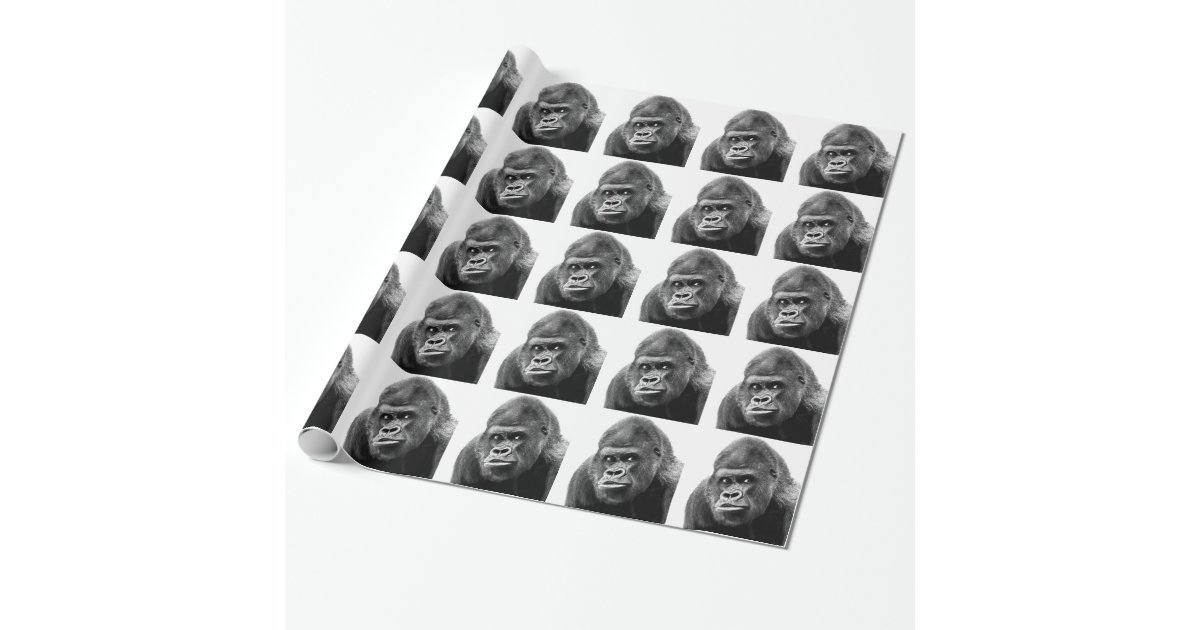 Black White Gorilla Wrapping Paper | Zazzle