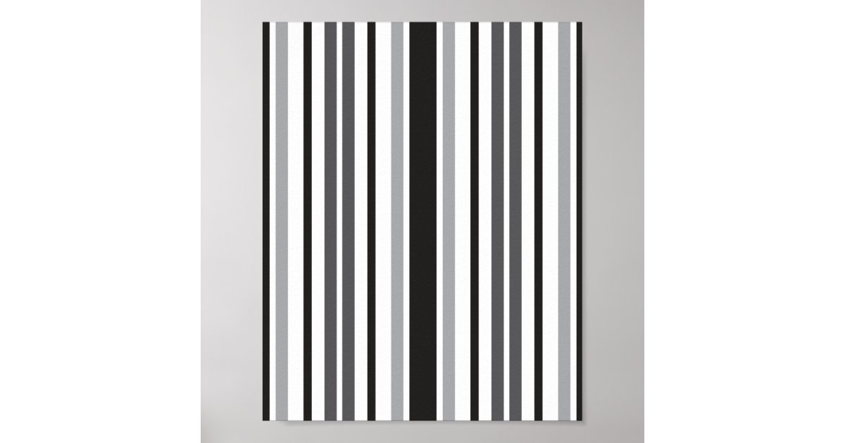 Black White Gray Stripe Pattern Poster | Zazzle