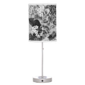 Black & White Grey Tone Botanical Floral Toile Table Lamp | Zazzle