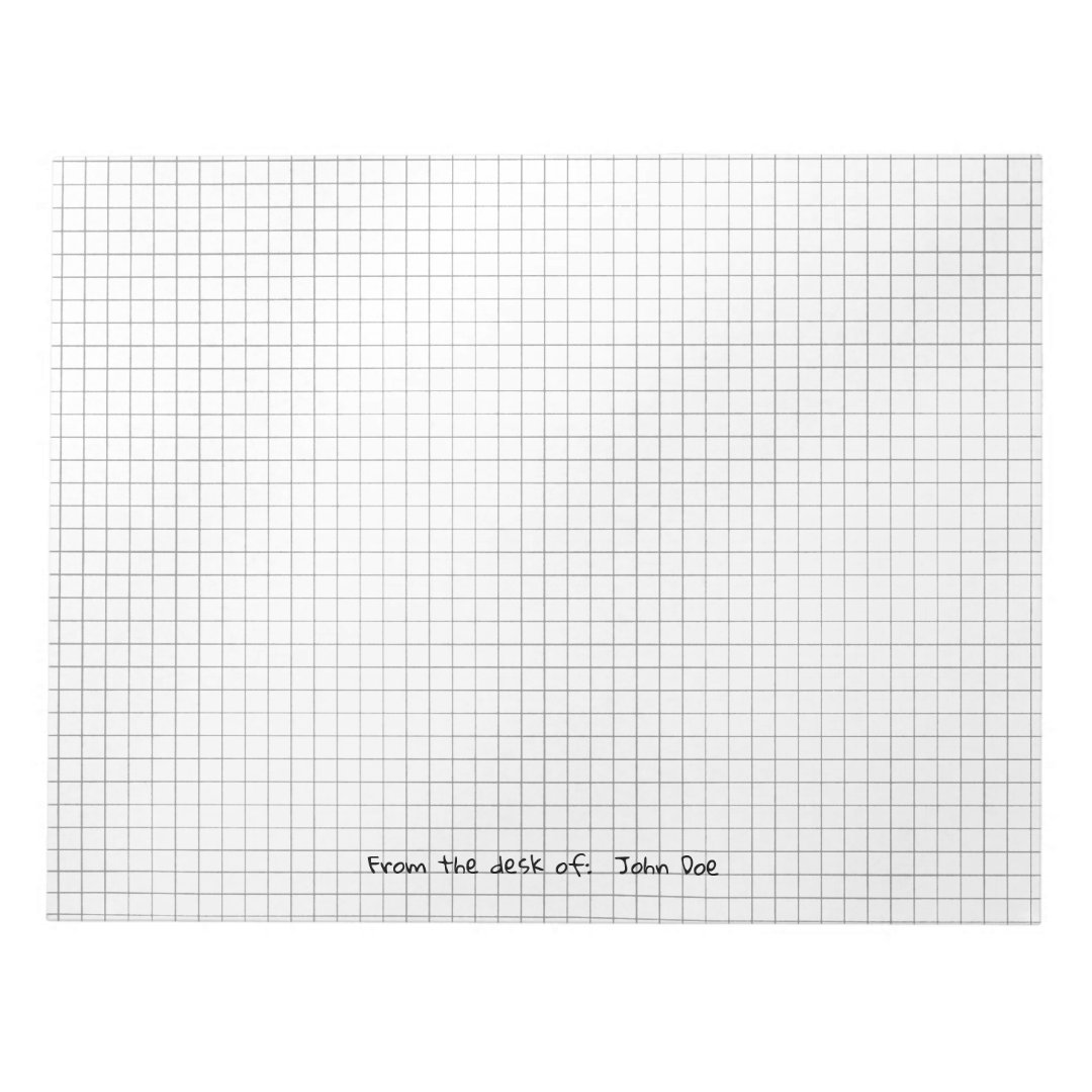 Black/White Grid Pattern From the Desk of Notepad | Zazzle