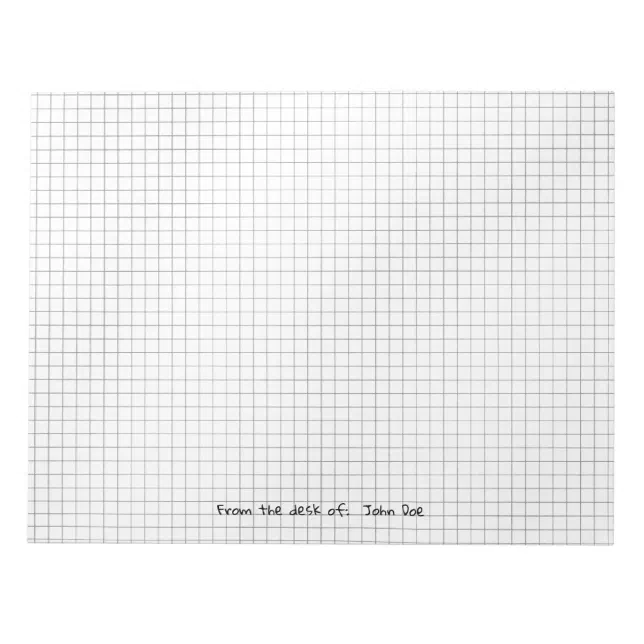 Black/White Grid Pattern From the Desk of Notepad | Zazzle