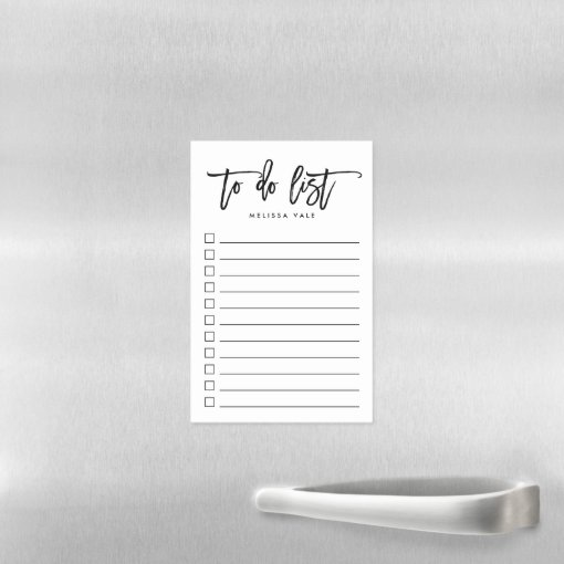 Black & White Hand Lettered To-Do List Magnetic Dry Erase Sheet | Zazzle
