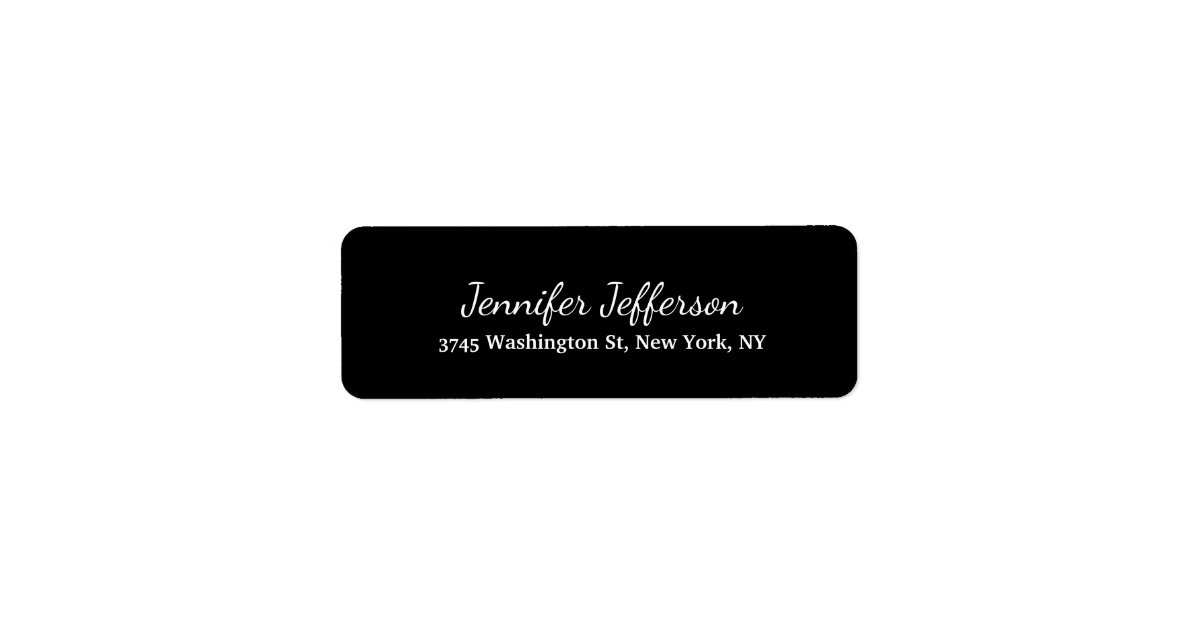 Black & White Handwriting Creative Plain Label | Zazzle