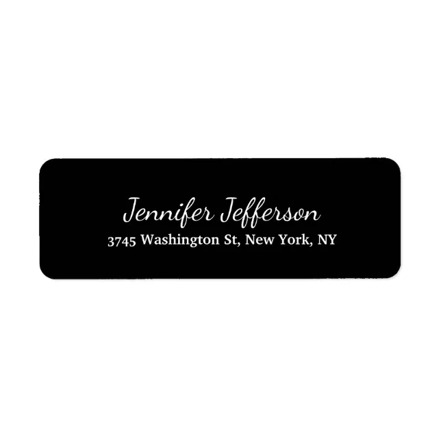 Black & White Handwriting Creative Plain Label | Zazzle