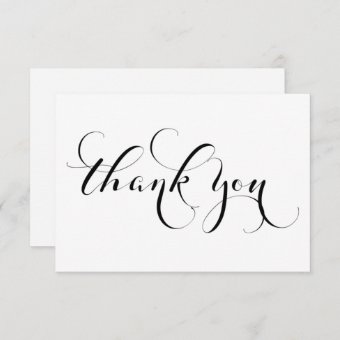 Black & White Handwriting Script Thank You Card | Zazzle