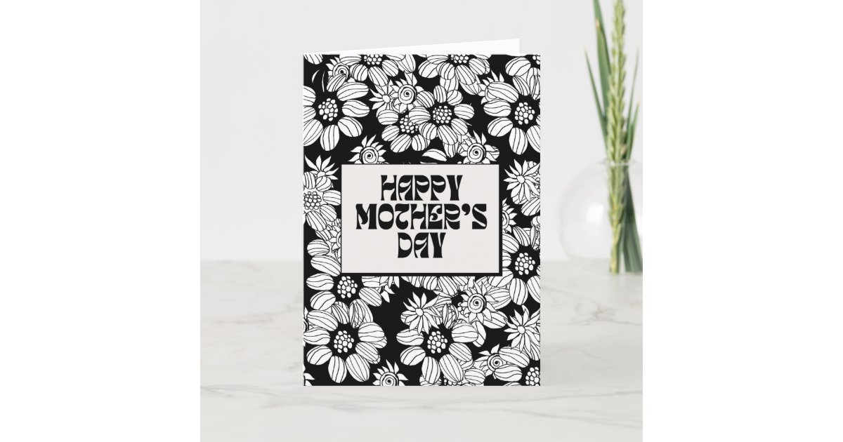 Black & White Happy Mother's Day Card | Zazzle