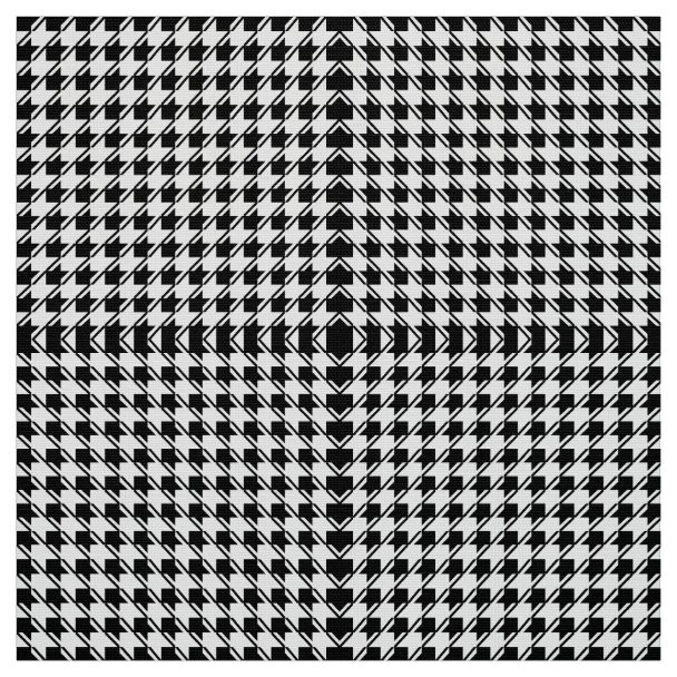 Black White Houndstooth Pattern Fabric | Zazzle