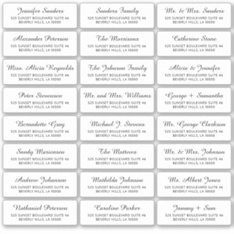 Black white individual guest address elegant label | Zazzle