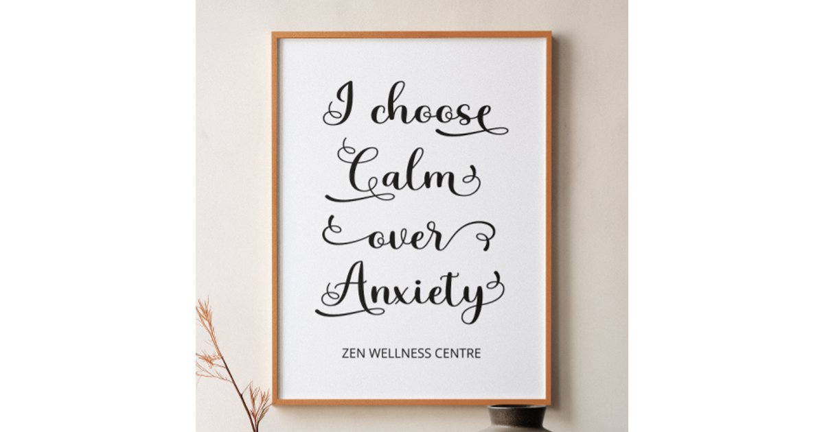Black White Inspirational Quote Calm Mindfulness Poster | Zazzle