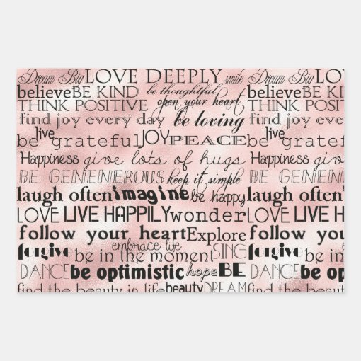 Black White Inspirational Words Wrapping Paper Sheets | Zazzle