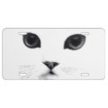Black White Kitty Cat Face License Plate | Zazzle