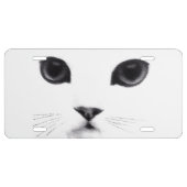 Black White Kitty Cat Face License Plate | Zazzle