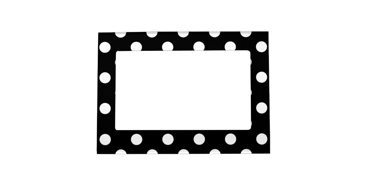 Black White Large Polka Dot Pattern Magnetic Photo Frame | Zazzle