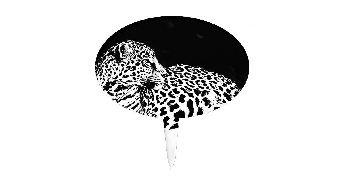 Black & White Leopard Cake Topper | Zazzle
