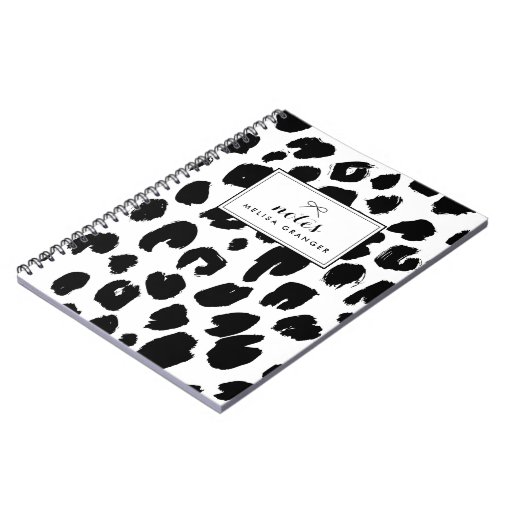 Black & White Leopard Print Personalized Notebook | Zazzle