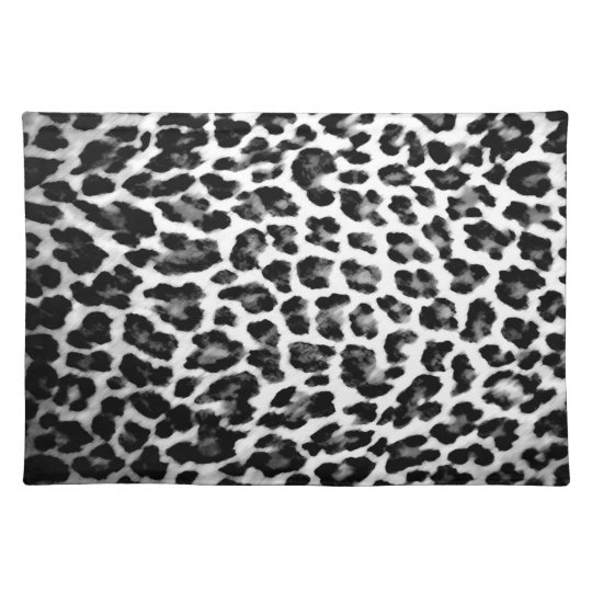 Black & White Leopard Print Placemat | Zazzle.com