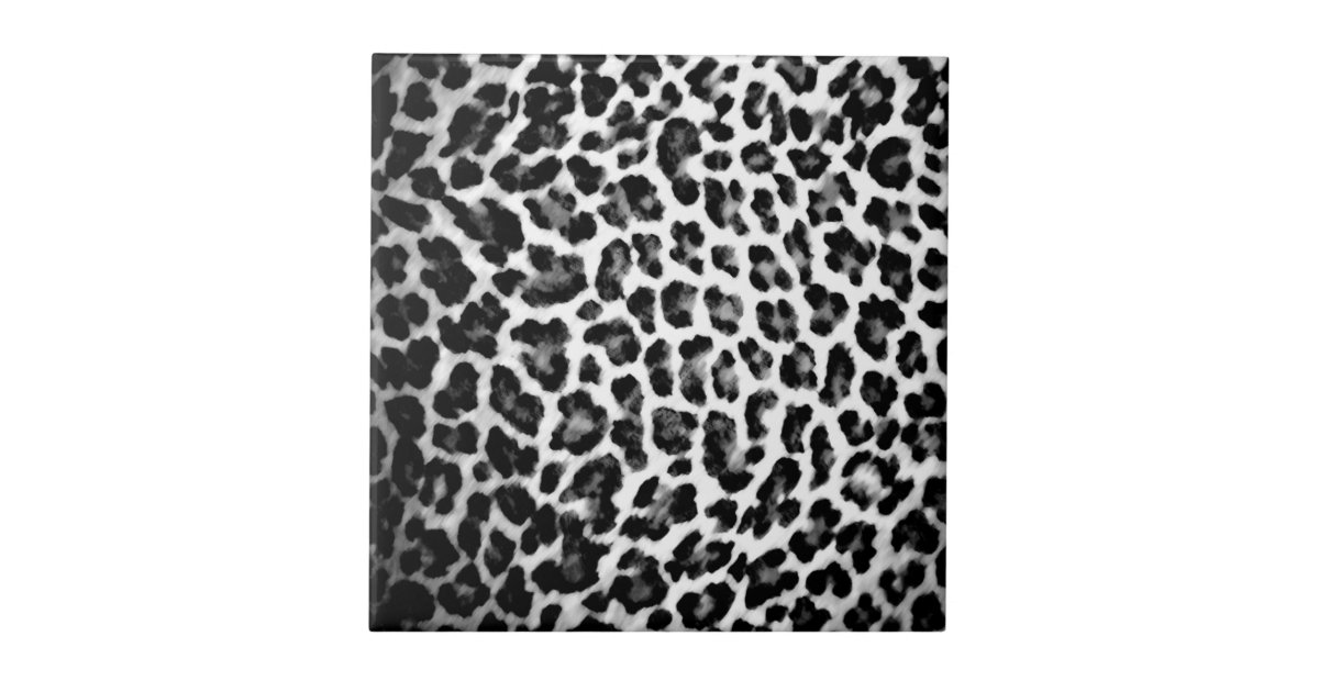 Black & White Leopard Print Tile | Zazzle