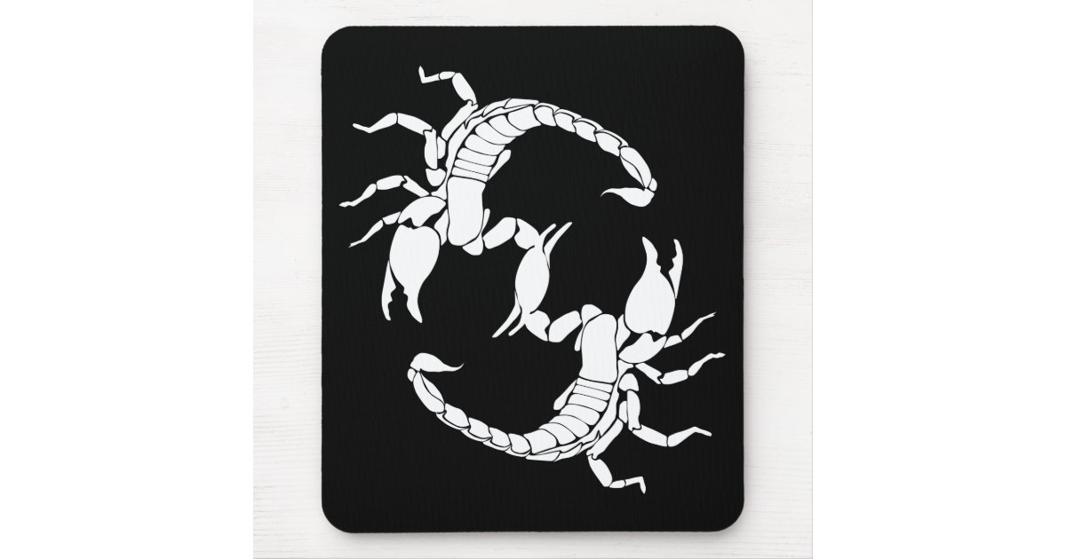 Black & White Letter S - Two Scorpions Mouse Pad | Zazzle